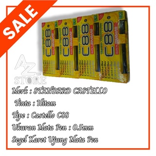 Jual Pulpen Standar Hitam 1Pack/Pen Standard Castello C88/Pen Standar Murah Enak Untuk Menulis ...