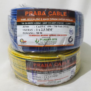 Jual Kabel Listrik Tunggal (NYA 2,5mm) 50m Praba | Shopee Indonesia