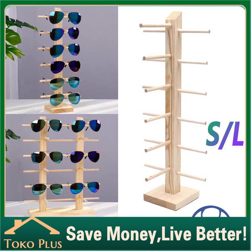 Jual Rak Display Kacamata Kayu Acara Berdiri Tempat Perhiasan Wooden ...