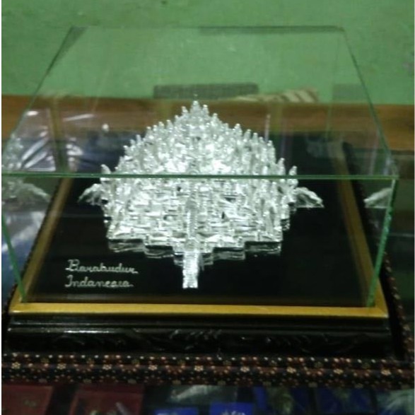 Jual Miniatur Candi Borobudur Silver khas Kotagede Yogya Indonesia|Shopee Indonesia