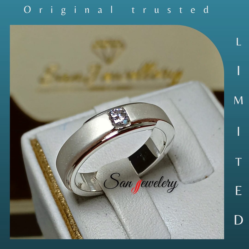 Jual Cincin pria perak kawin platina palladium emas nikah tunangan 51ag ...