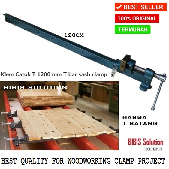 Jual T Bar Sash Clamp Pres Kayu 1200 Mm Catok TBar Panjang 120 cm Klem ...