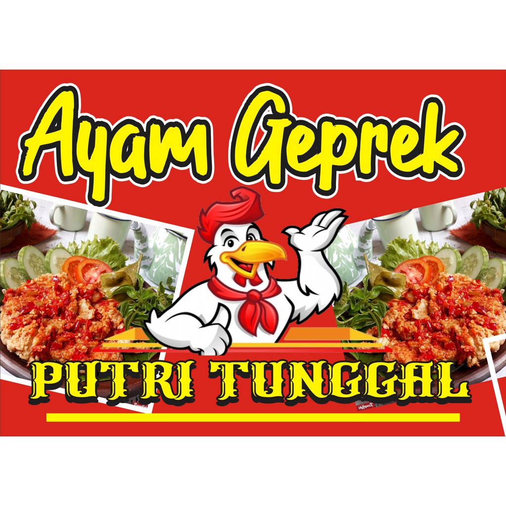 Jual Spanduk ayam geprek / spanduk ayam geprek unik / banner ayam ...