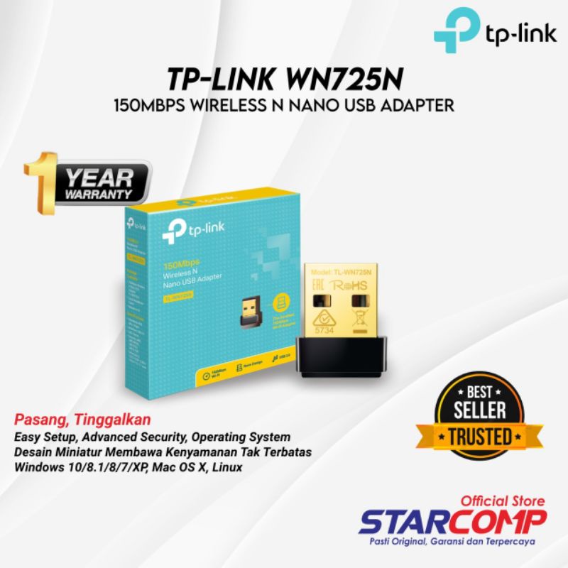 Jual TP-LINK TL-WN725N 150Mbps Wireless N Nano USB Adapter USB Wifi ...