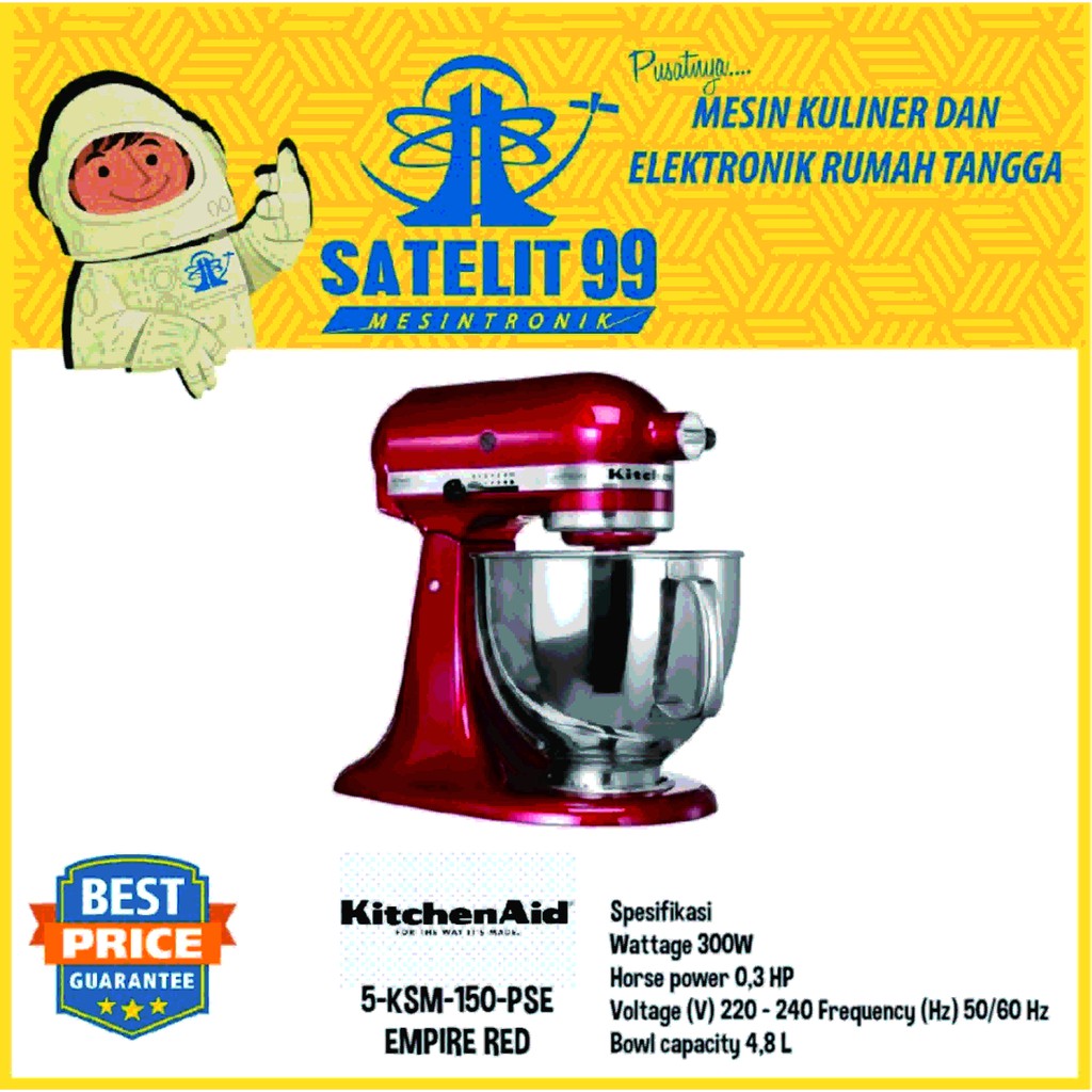 Jual STAND MIXER KITCHENAID 5-KSM-150-PSE EMPIRE RED | Shopee Indonesia