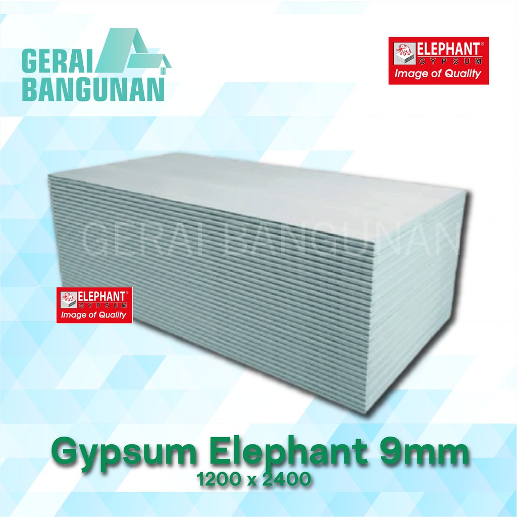 Jual Papan Gypsum Elephant 09mm 1200x2400 | Papan Gipsum Elephant Tebal ...
