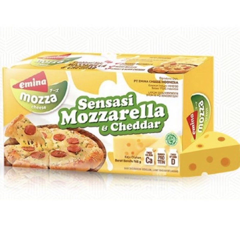 Jual EMINA MOZZA CHEESE MOZARELLA & CHEDDAR 160 GR | Shopee Indonesia