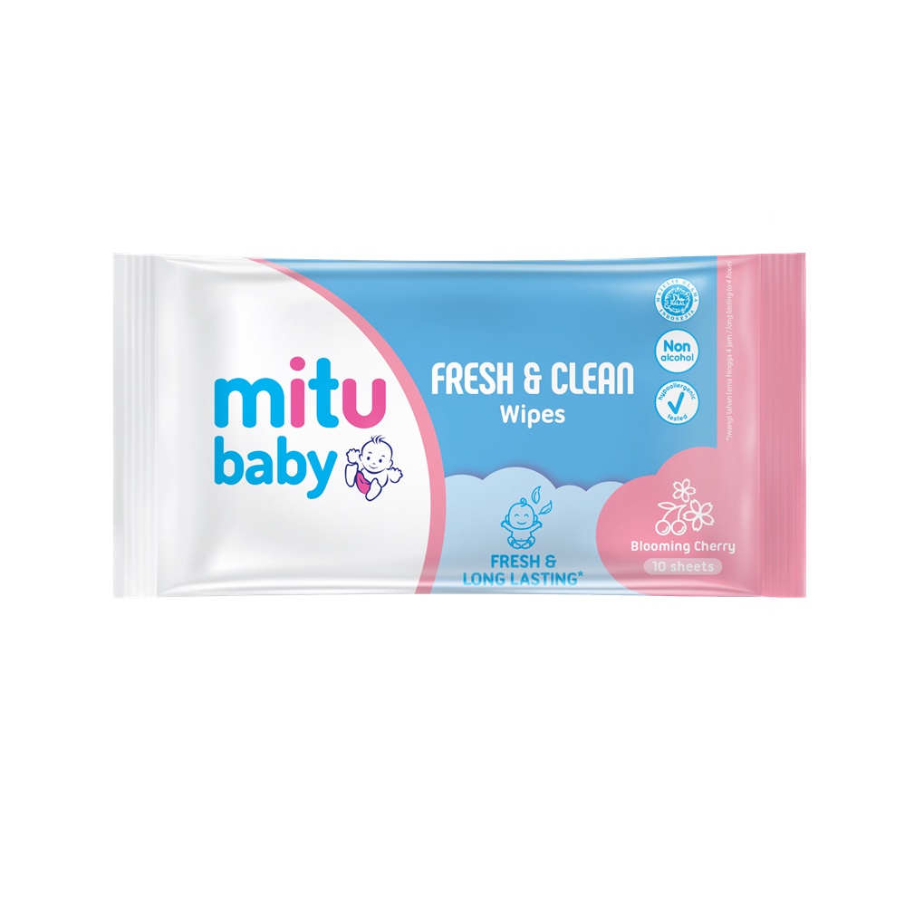 Jual Mitu Baby Tissue Fresh N Clean Pink Blooming Cherry 10s - Tisu ...
