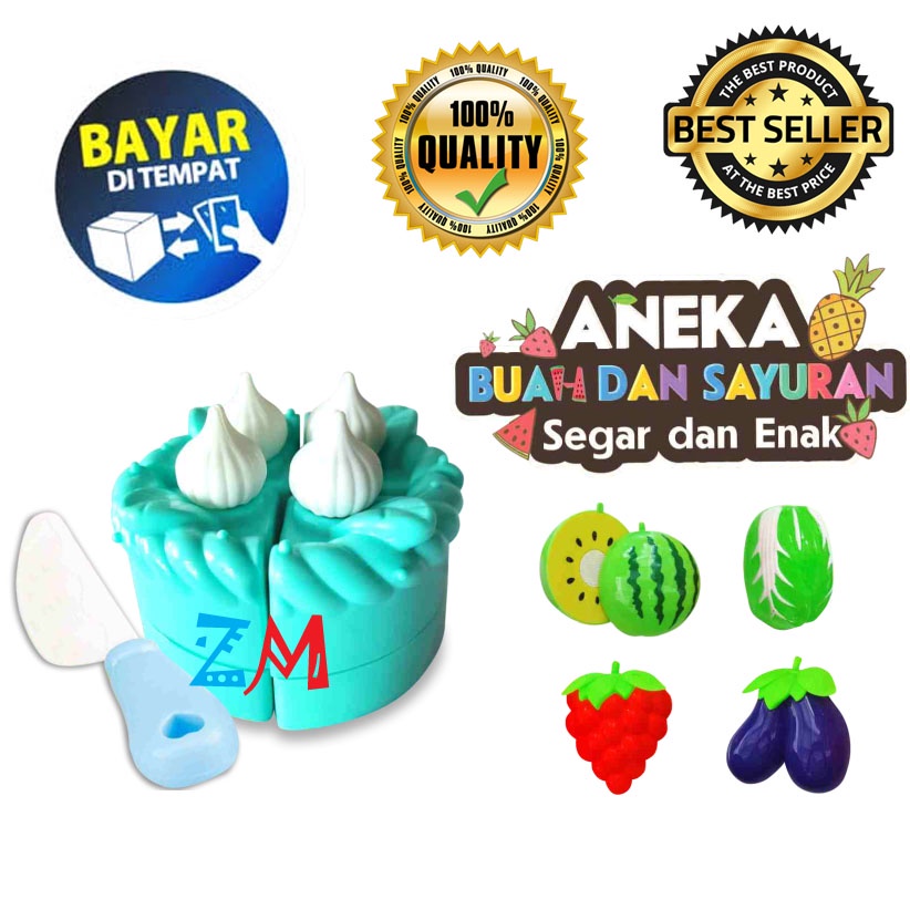 Jual Mainan Edukasi Anak Murah Buah Dan Sayur MF20 Kue Ulang Tahun Dan ...