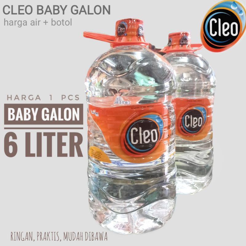Jual Cleo baby galon 6 liter air mineral khusus gosend | Shopee Indonesia