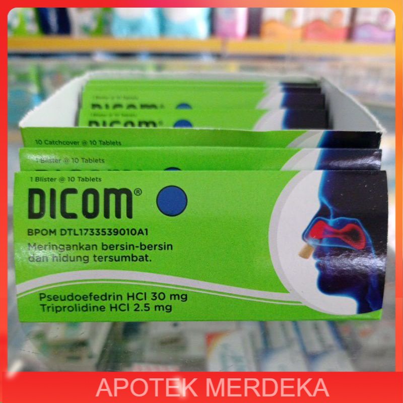 Jual DICOM OBAT FLU / Dicom tab isi 10 tablet meringankan bersin bersin hidung tersumbat / anti ...