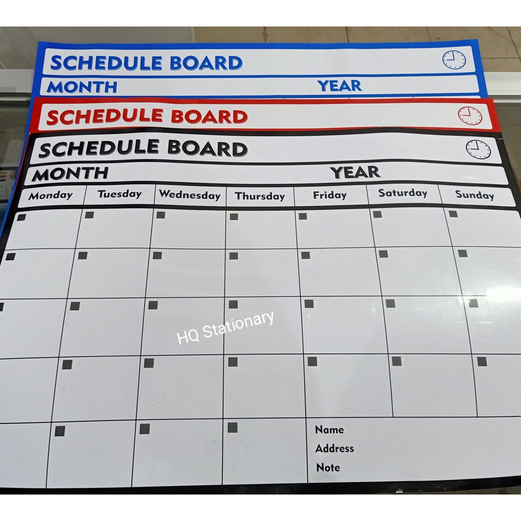 Jual Schedule Board Tempel / Papan Jadwal Ukuran 50 x 70cm | Shopee ...