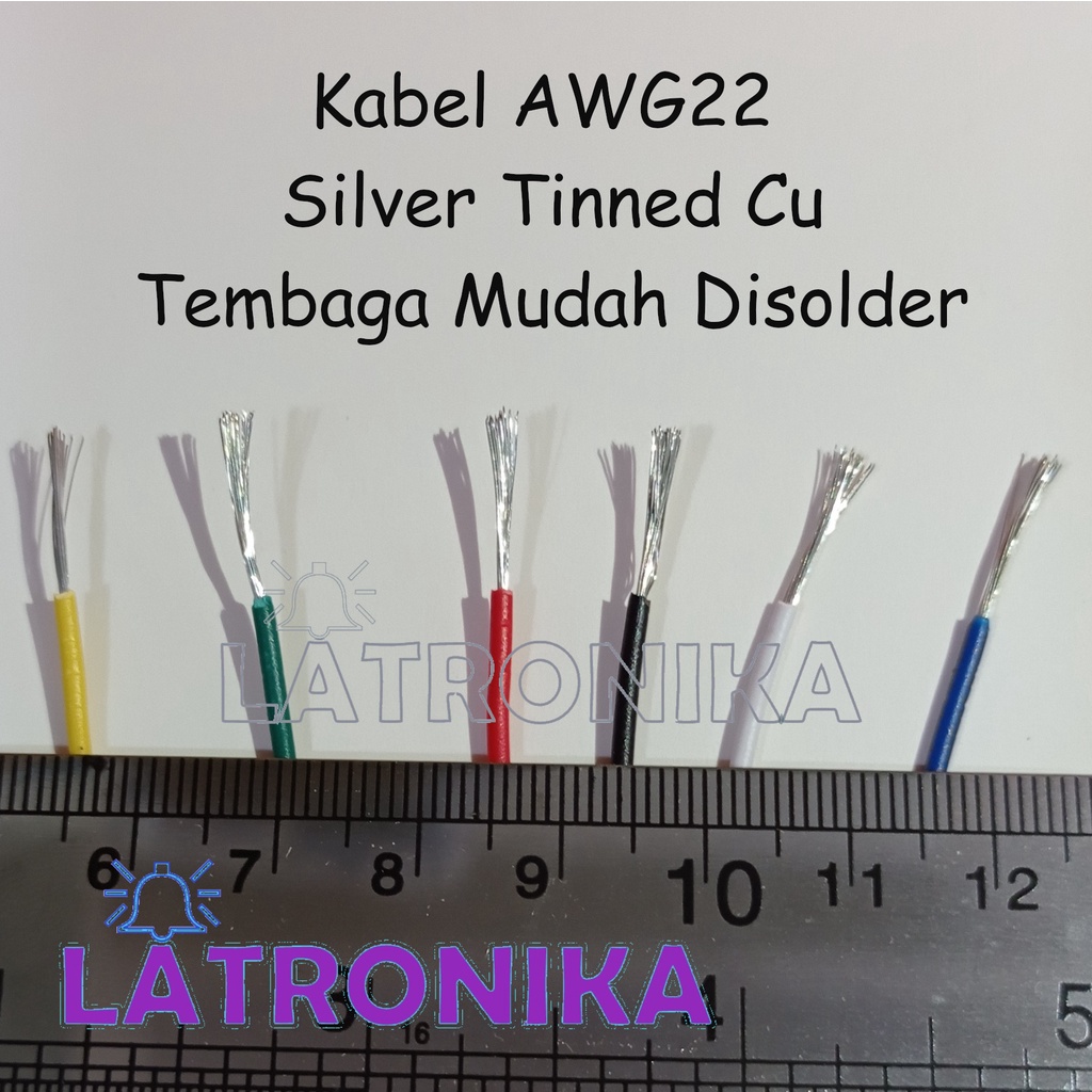Jual Kabel AWG22 Silver Tinned Cu Tembaga Mudah Disolder Per Meter 22AWG Cable AWG 22 AWG Per M ...
