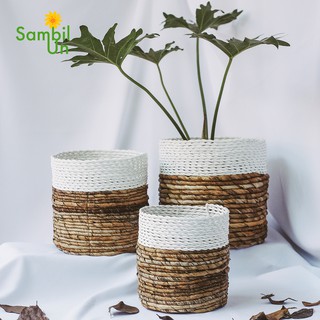 Keranjang Anyaman Pelepah Pisang / Pot Bunga Anyaman | Shopee Indonesia