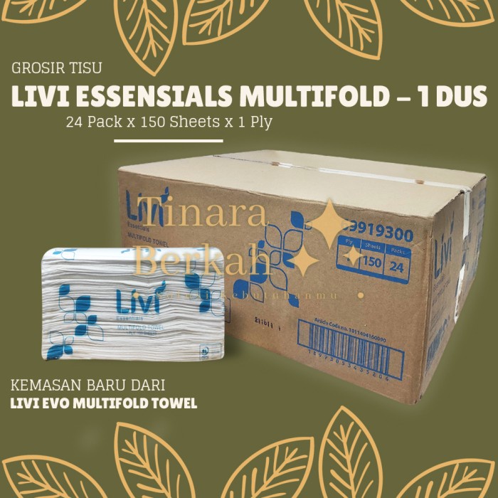 Jual Tissue LIVI Evo Towel Multifold / Essensials Multifold Tisu Tangan ...