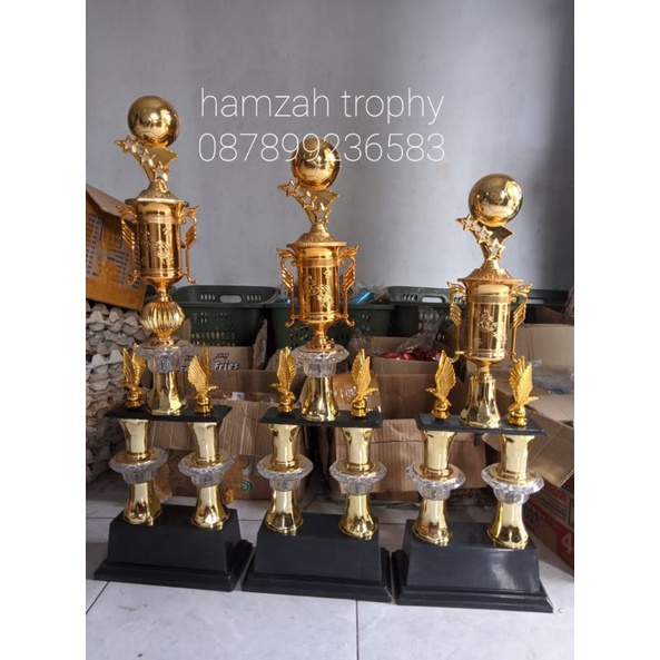 Jual trophy piala 1 set juara 123 tinggi 75cm,70cm,65cm | Shopee Indonesia