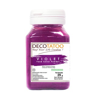 Jual Pewarna Makanan Violet Decotatoo Color powder fat Soluble 29 Gr ...
