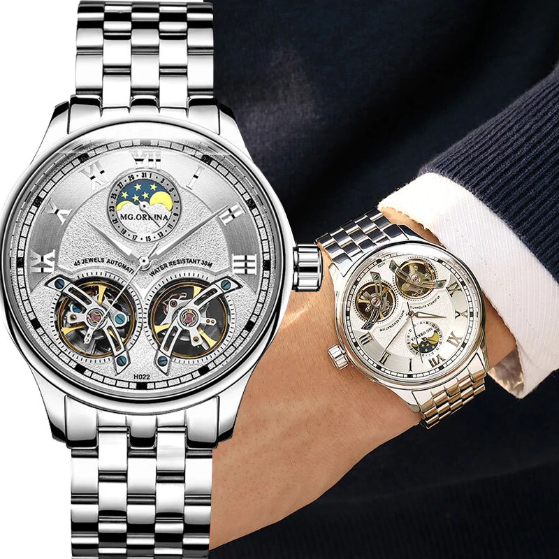 Jual Jam tangan mekanik keren MG. ORKINA Stainless Steel Waterproof ...
