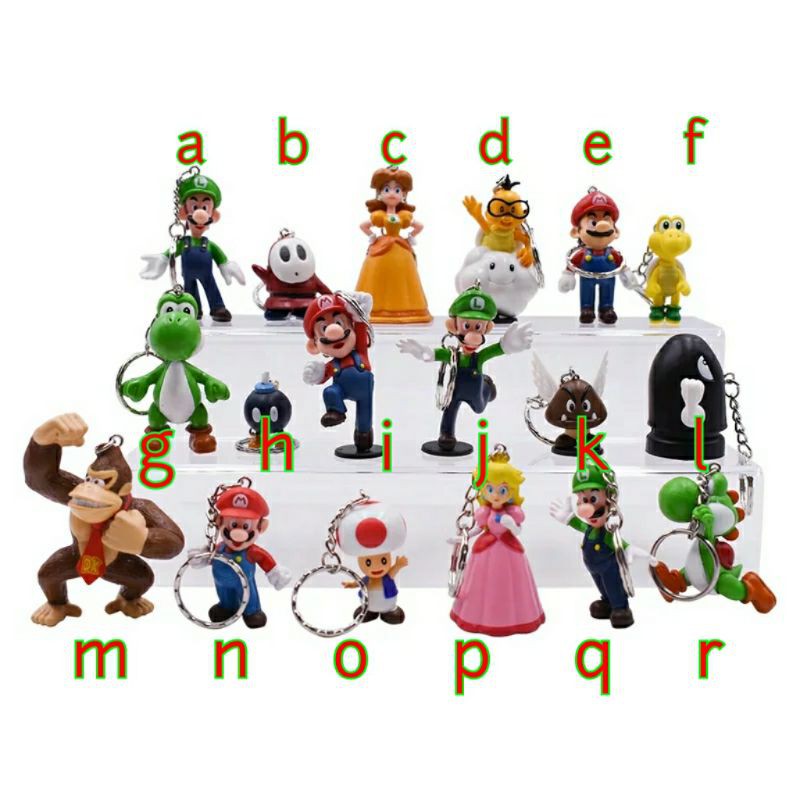 Jual Gantungan Kunci Action Figure Mario Bros Luigi dan Teman Teman ...