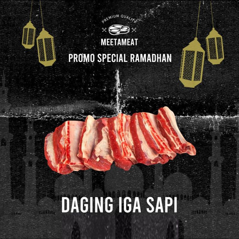 Jual Iga Sapi Super Daging Tebal Short Ribs Beef Kemasan 1kg Halal