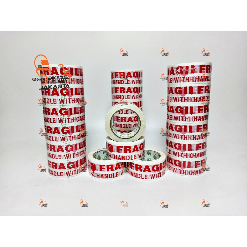 Jual LAKBAN FRAGILE PUTIH 48 MM X 100 METER JANGAN DIBANTING LAKBAN ...