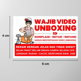 Jual STICKER WAJIB VIDEO UNBOXING (100 pcs) size XS 4x6 cm | Shopee ...