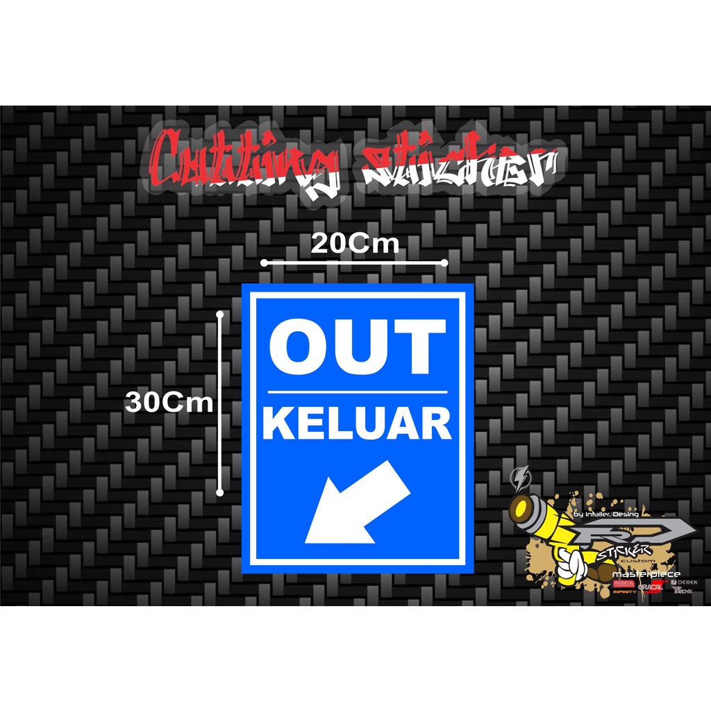 Jual sign rambu keluar / out 20cm X 30cm (stiker cutting reflektif ...