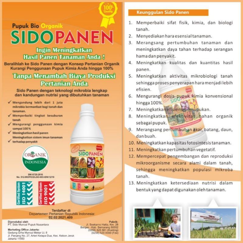 Jual pupuk bio organik cair sido panen | Shopee Indonesia