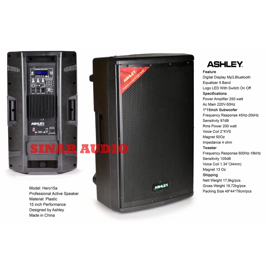 Jual Speaker Aktif Ashley Hero 15 PRO -15A Original 15 Inch Active 15Pro 1 Pcs | Shopee Indonesia