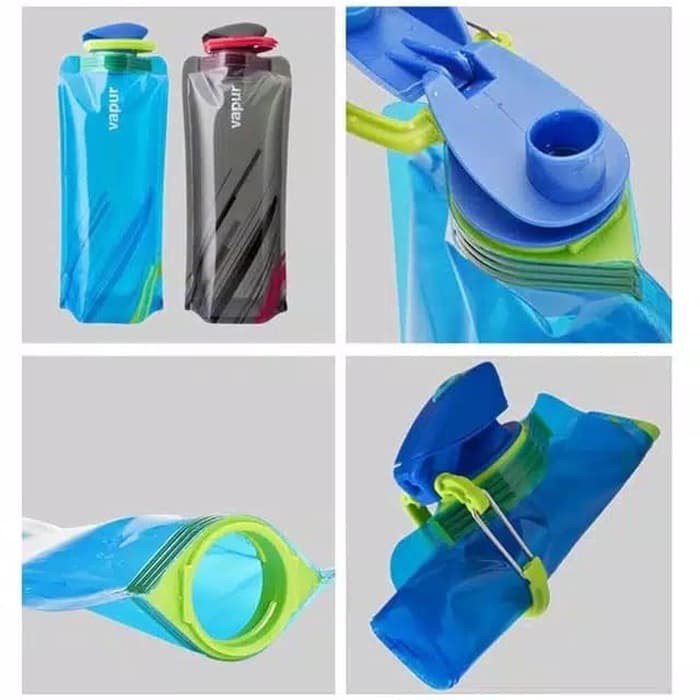 Jual Botol Minum Air Lipat 700 ml Reusable Folding Hanging Bottle Murah ...