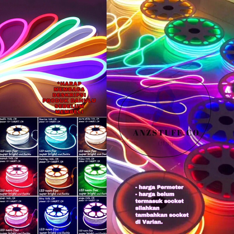 Jual LAMPU LED NEON SELANG FLEX 220v PERMETER Indonesia|Shopee Indonesia