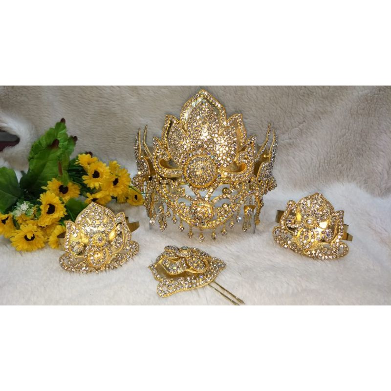 Jual MAHKOTA WEDDING SIGER SUNDA KAMBOJA SET ACCESORIES HIASAN RAMBUT SANGGUL PENGANTIN WANITA ...