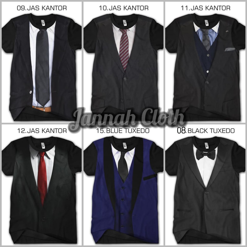 Jual Baju Kaos 3D Unik Motif Jas Kantor Tuxedo Lucu Lucuan Indonesia ...