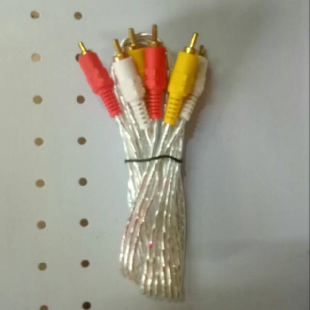 Jual Kabel RCA 3-3 Audio Video Transparan AV 3 pin Jek Cable DVD ke TV Speaker Aktif Kualitas ...