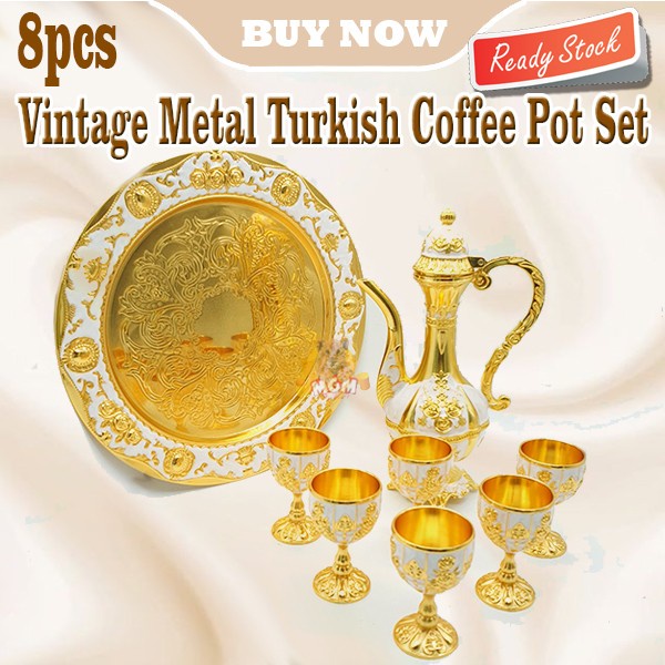 Jual PREMIUM luxury Vintage Turkish Coffee Pot Set 8pc cocok utk air ...