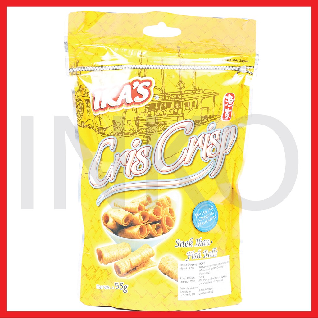 Jual IKAS CRIS CRISP SNEK IKAN FISH ROLL RASA ORIGINAL SNACK IKAN 55GR ...
