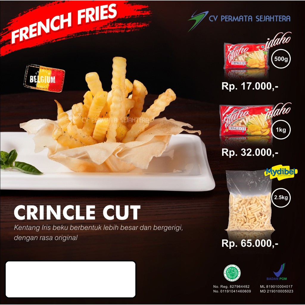 Jual KENTANG GORENG BEKU FROZEN FOOD BANDUNG 500gr / 1kg / 2,5kg ...