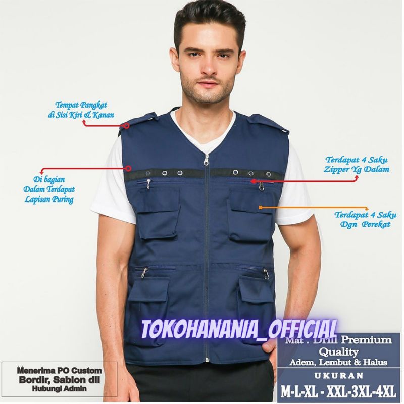 Jual Rompi Jeep Navy Bahan American Drill | Shopee Indonesia