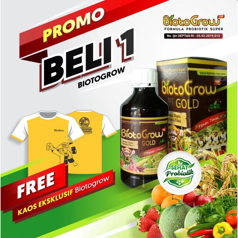 BiotoGROW Pupuk Probiotik Organik Multiguna dengan Plus 8++Bakteri ...