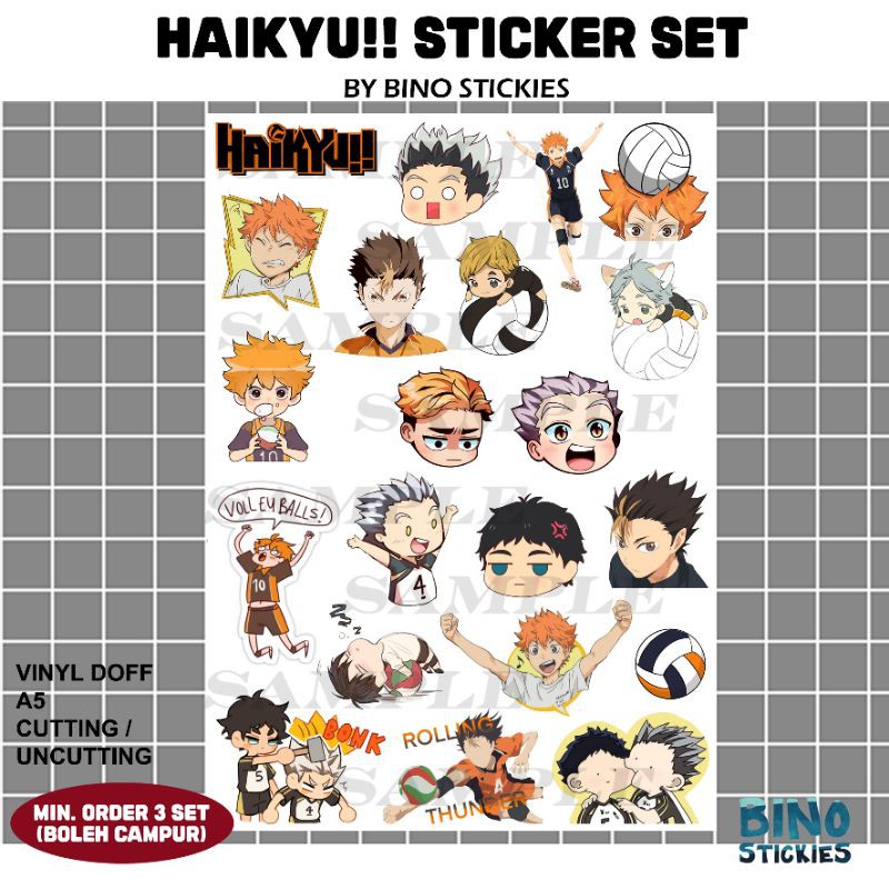 Jual Haikyu!! Sticker Set / Stiker Anime / Stiker Case HP / Stiker ...