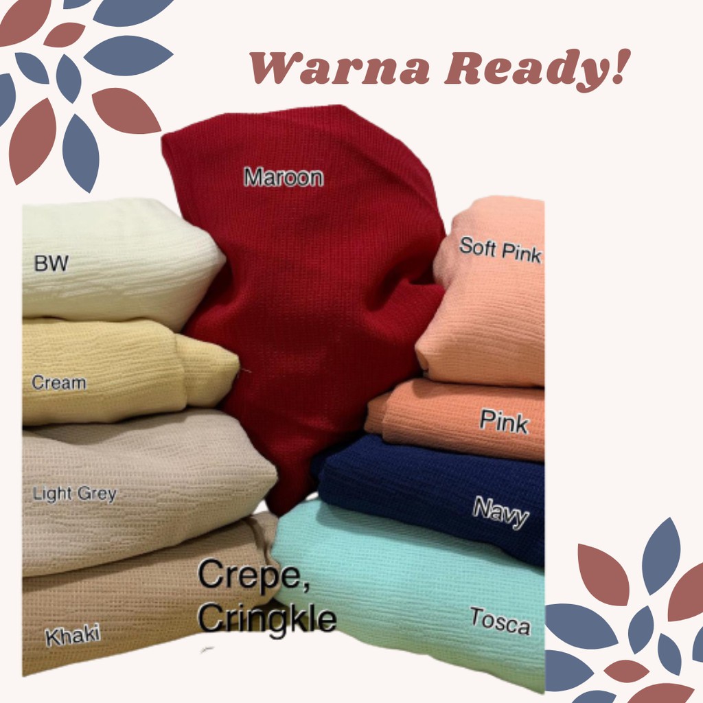 Jual Kain Cey Airflow Crinkle Crepe Premium Wrinkled Krinkle | Shopee ...