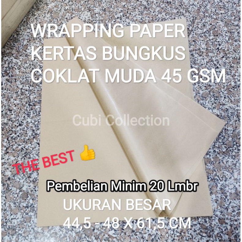 Jual KERTAS BUNGKUS COKLAT & PUTIH 45 GSM WRAPPING PAPER BUNGKUS BAJU ...