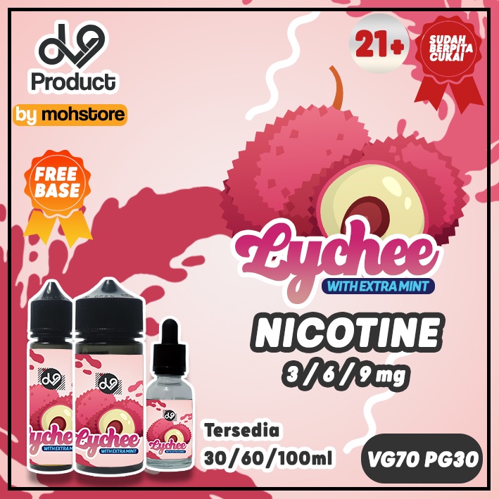 Jual Liquid Vape Dv9 Lychee Leci Mint Freebase Nicotine MOD POD ...