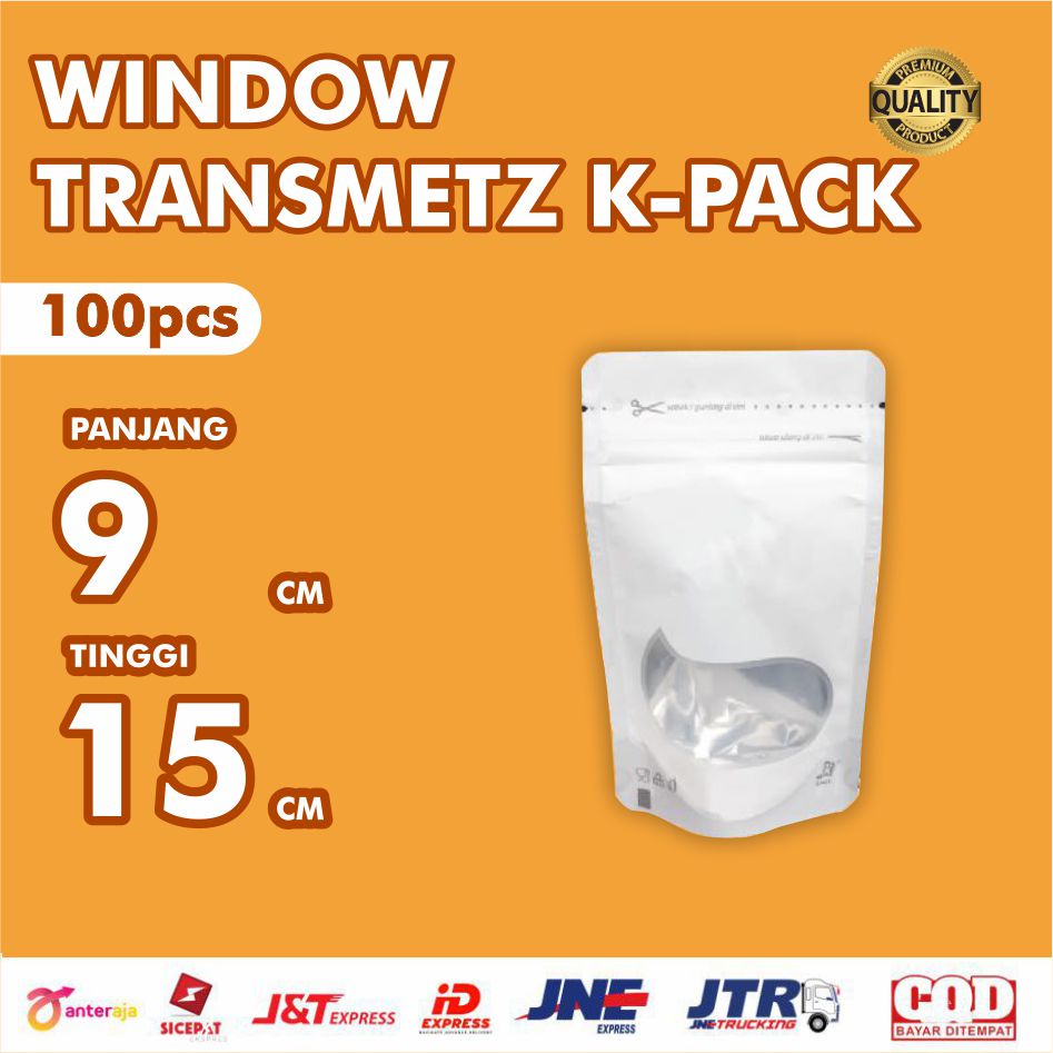 Jual [100pcs] Kemasan Ziplock Standing Pouch Window Kombinasi Putih ...