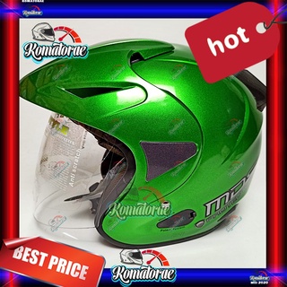Jual HELM MDS PROTECTOR SOLID GREEN SAND HALF FACE | Shopee Indonesia