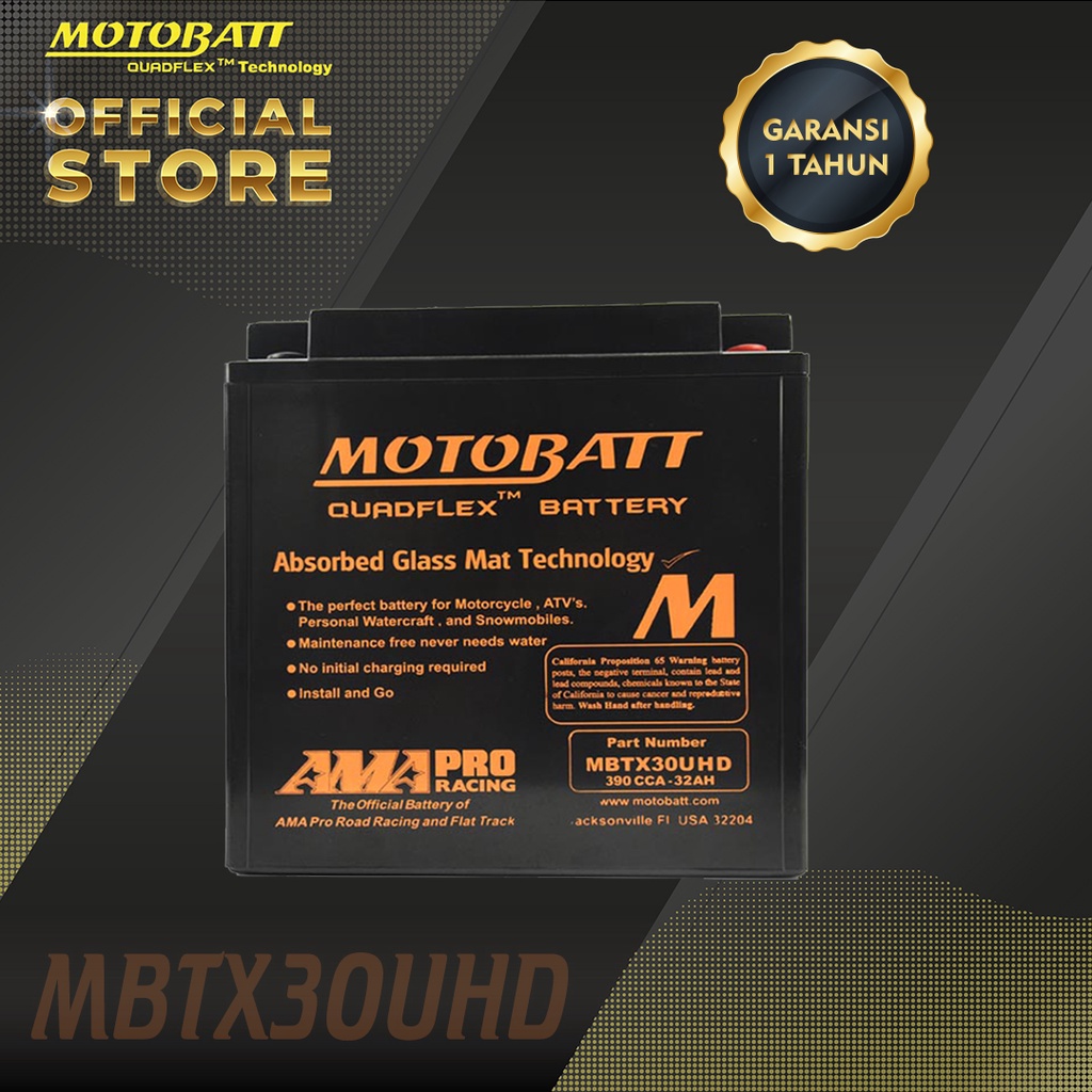 Jual Motobatt Quadflex MBTX30UHD - 32Ah (Garansi 1 Tahun) | Shopee ...