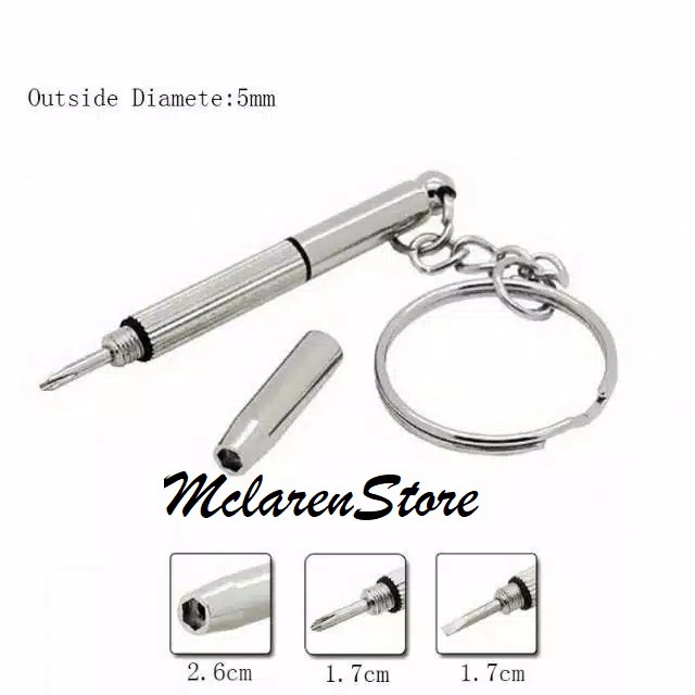 Jual Gantungan Kunci dengan Obeng Mini 3 in 1 Gantungan Obeng Stainless ...