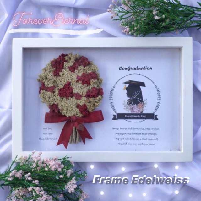 Jual Figura Bunga Edelweis Bingkai Putih Frame Kaca Ukuran 30 x 20 cm ...
