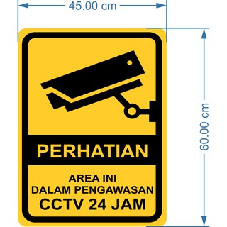 Jual Rambu Area Pengawasan CCTV 24 Jam - Kotak 45cm x 60cm Plat ...