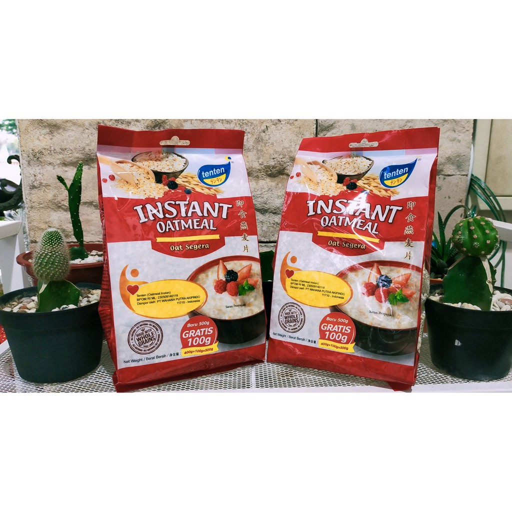 Jual Oatmeal Instant TENTEN 500g Whole Grains Havermut Murni Instan ...